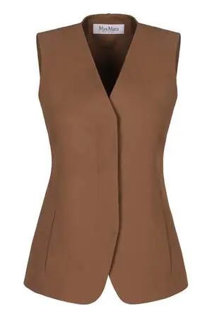Max Mara Reno Single-breasted Cotton Vest - Brown