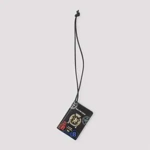 Balenciaga Mini Passport Card Holder Keyring - Black