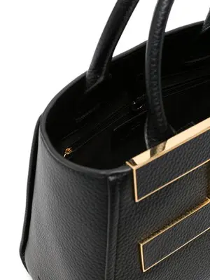 Elisabetta Franchi Faux Leather Tote Bag With Gold Tone Accents