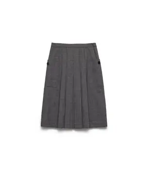 Prada Pleated Skirt With Patch Pockets - Grey
