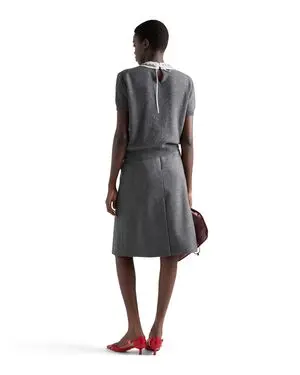 Prada Pleated Skirt With Patch Pockets - Grey