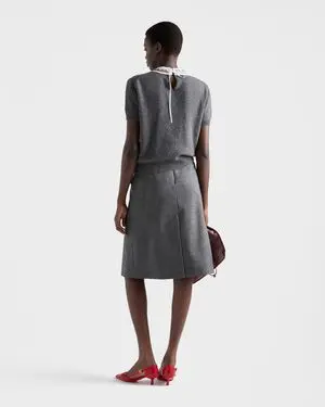 Prada Rush Stitch Pleated Skirt