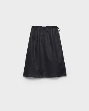 Prada Cotton Organdy Midi-skirt - Black