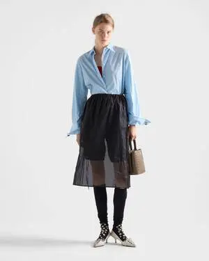 Prada Cotton Organdy Midi-skirt