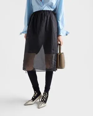 Prada Cotton Organdy Midi-skirt