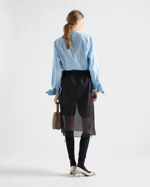 Prada Cotton Organdy Midi-skirt