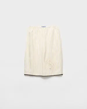 Prada Striped Skirt With Appliqu - Yellow