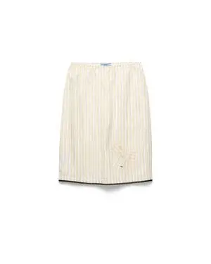 Prada Striped Skirt With Appliqué Bow Detail