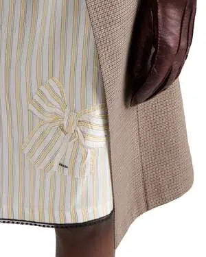 Prada Striped Skirt With Appliqué Bow Detail