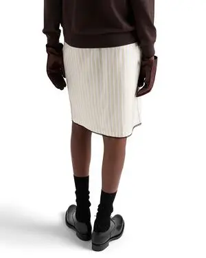 Prada Striped Skirt With Appliqué Bow Detail