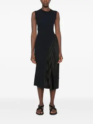 Emporio Armani Sleeveless Pleated Midi Dress
