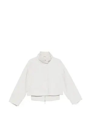 Emporio Armani Cotton Blend Blouson Jacket - White
