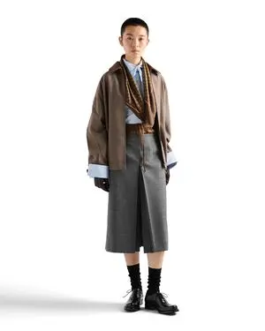 Prada Houndstooth Wool Blouson Jacket