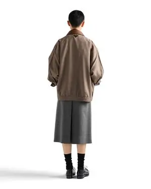 Prada Houndstooth Wool Blouson Jacket