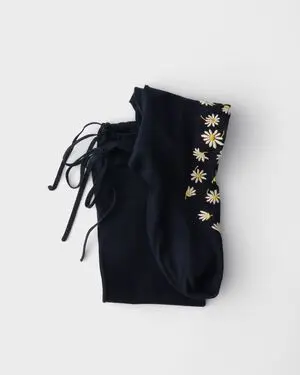 Prada Embroide Over-the-knee Cotton Socks - Navy