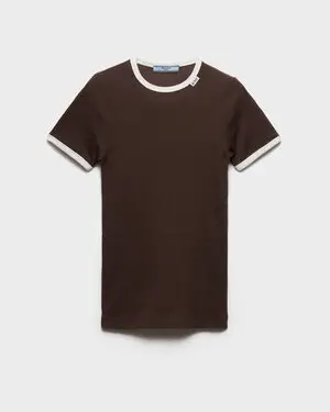 Prada Ribbed Knit Top - Ebony/white