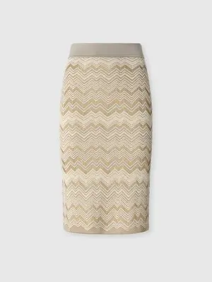 Missoni Chevron Wool And Viscose Mini Skirt - Beige