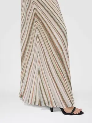 Missoni One-shoulder Striped Long Dress With Sequins