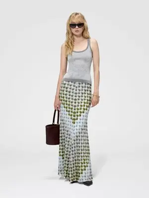Missoni Long Viscose Lamé Skirt With Lace Motif