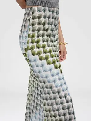 Missoni Long Viscose Lamé Skirt With Lace Motif