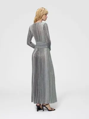 Missoni V-neck Midi Dress With Lamé Detail