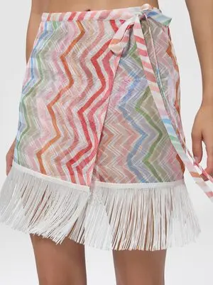 Missoni Wrap Mini Skirt With Zig Zag Print