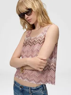 Missoni Sleeveless Viscose Top - Pink,multicoloured