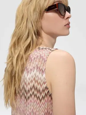 Missoni Sleeveless Viscose Top - Pink,multicoloured