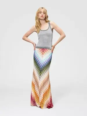 Missoni Long Viscose Skirt With Lace Motif