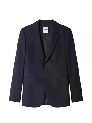 Sandro Virgin Wool Suit Jacket - Blue