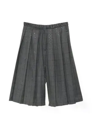 Sandro Checked Rhinestone-embellished Shorts - Grey