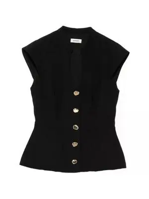 SANDRO Sleeveless Button-fastening Top