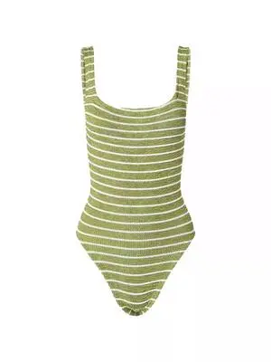 Hunza G Striped Crinkle-effect Swimsuit