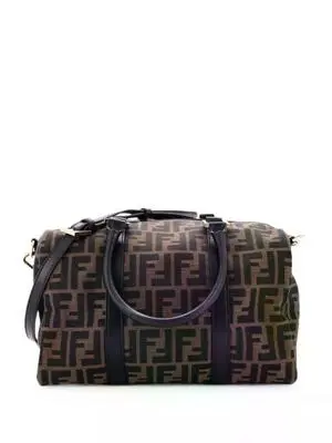 Fendi Convertible Boston Bag Zucca Canvas Medium Handbag - Brown