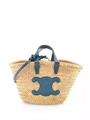 CELINE Celine Triomphe Basket Raffia Shoulder Bag