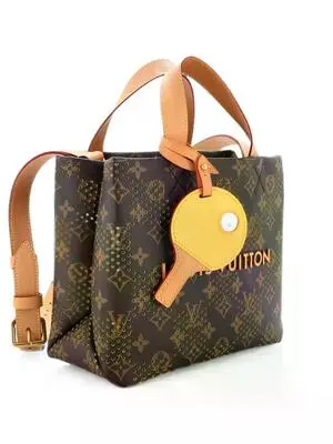 LOUIS VUITTON Shopper Limited Edition Monogram Perforated Grid Canvas Mini Tote Bag - Brown