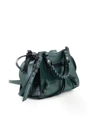 Balenciaga Neo Classic City Bag Crocodile Embossed Leather Mini Crossbody Bag - Green