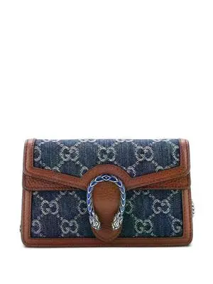 Gucci Dionysus Gg Denim Super Mini Crossbody Bag - Blue
