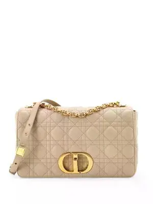 Dior Caro Bag Cannage Quilt Calfskin Medium Crossbody Bag - Neutrals