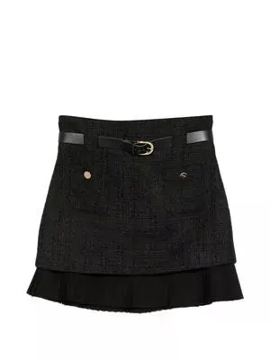 Sandro Belted Ruffled Mini Skirt