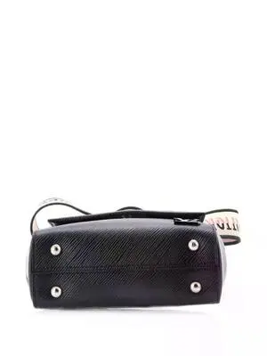 LOUIS VUITTON Cluny Epi Leather Mini Satchel With Monogram Strap - Black