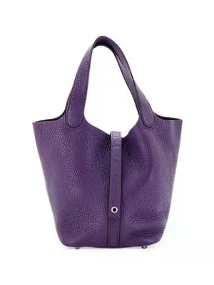 Hermès Picotin Lock Bag Clemence Pm Bucket Bag - Purple