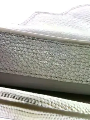 LOUIS VUITTON Flower Chain Capucines Bag Leather With Lizard Mini Crossbody Bag