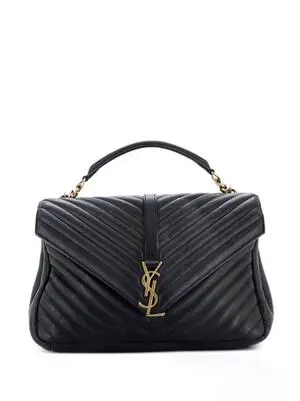 Saint Laurent Matelassé Chevron Leather Shoulder Bag - Black
