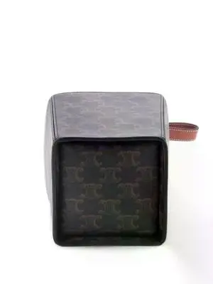 Celine Strap Box Top Handle Bag Triomphe Coated Canvas Satchel