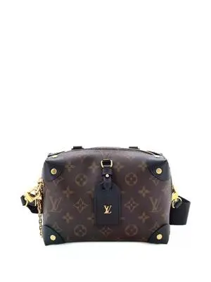 LOUIS VUITTON Petite Malle Souple Monogram Canvas Shoulder Bag - Black
