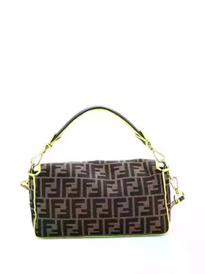 Fendi Baguette Nm Bag Zucca Canvas Medium Shoulder Bag - Yellow