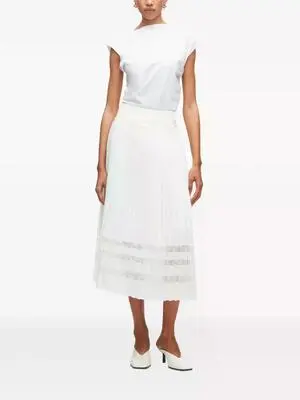 3.1 Phillip Lim Pleated Lace-insert Midi Skirt