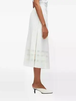 3.1 Phillip Lim Pleated Lace-insert Midi Skirt