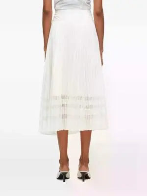 3.1 Phillip Lim Pleated Lace-insert Midi Skirt